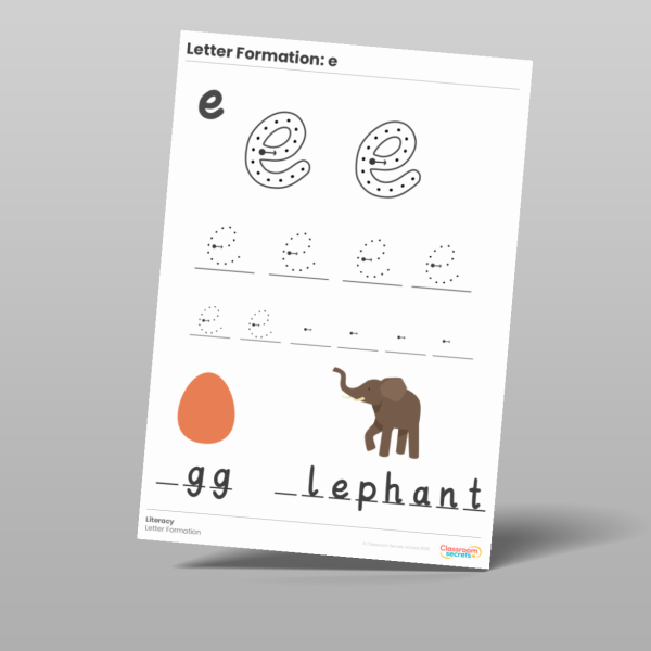 Eyfs Letter Formation Worksheet E Resource | Classroom Secrets
