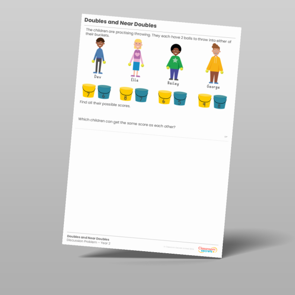 Year 2 Doubles And Near Doubles Discussion Problem Resource | Classroom ...