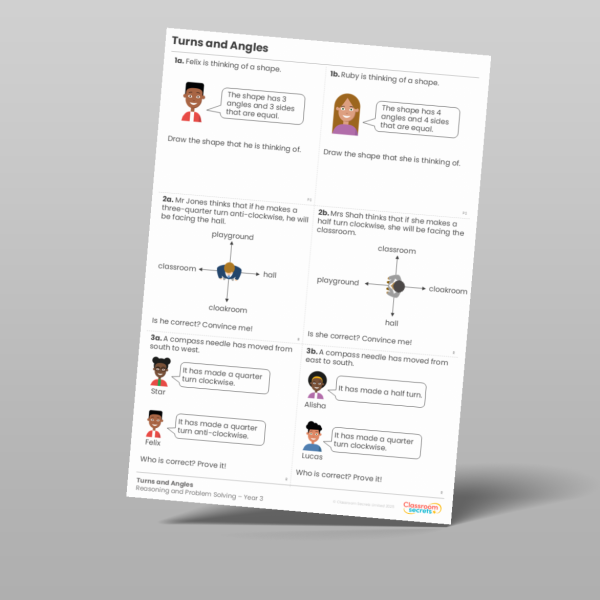 Year 3 Turns And Angles Reasoning And Problem Solving 2 Resource ...