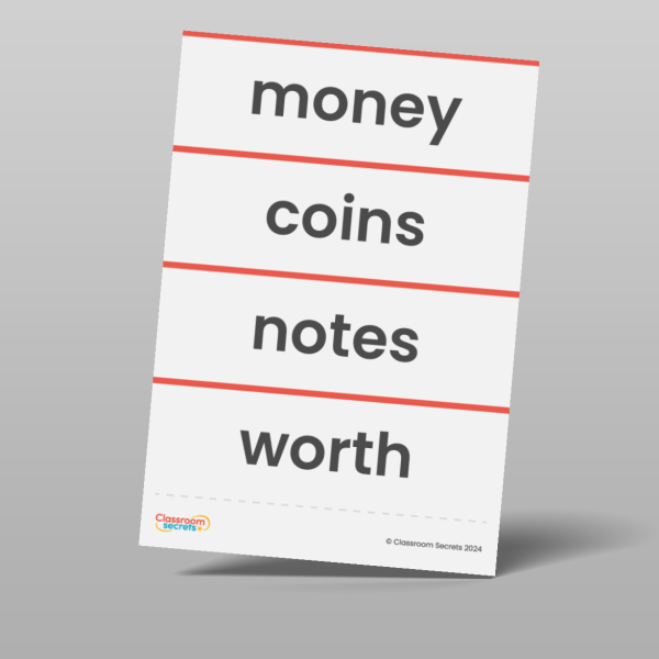 Year 1 Money Vocabulary Pack Resource | Classroom Secrets