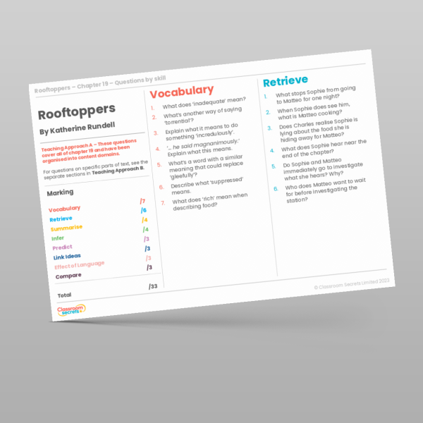 UKS2 Reading Skills Rooftoppers Chapter 19 Resource | Classroom Secrets