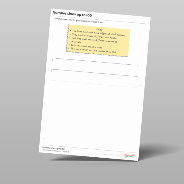 Year 2 Number Lines Up To 100 Discussion Problem Resource | Classroom Secrets