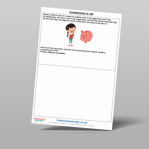 Year 3 Complements To 100 Discussion Problem Resource Classroom Secrets