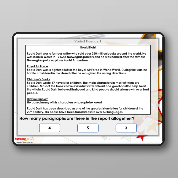 Year 3 Paragraphs In Reports Modelling Ppt Resource | Classroom Secrets
