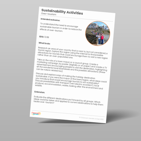 KS2 Over Tourism Practical Sustainability Activity Resource | Classroom ...