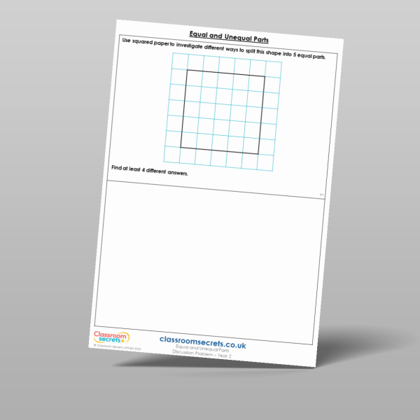 Year 2 Equal And Unequal Parts Discussion Problem Resource | Classroom ...