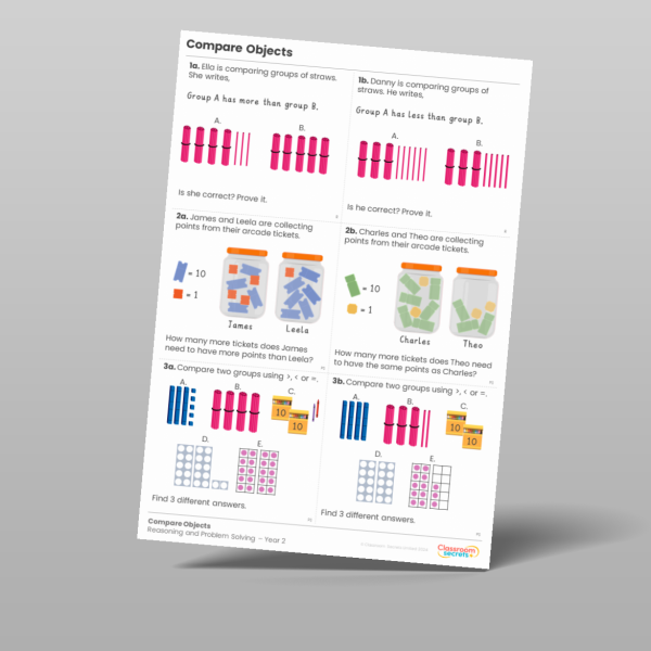Year 2 Compare Objects Reasoning And Problem Solving 2 Resource Classroom Secrets