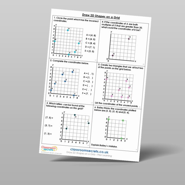 Year 4 Draw 2d Shapes On A Grid Prior Learning Resource | Classroom Secrets