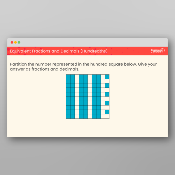 Year 5 Equivalent Fractions And Decimals Hundredths Teaching Ppt ...
