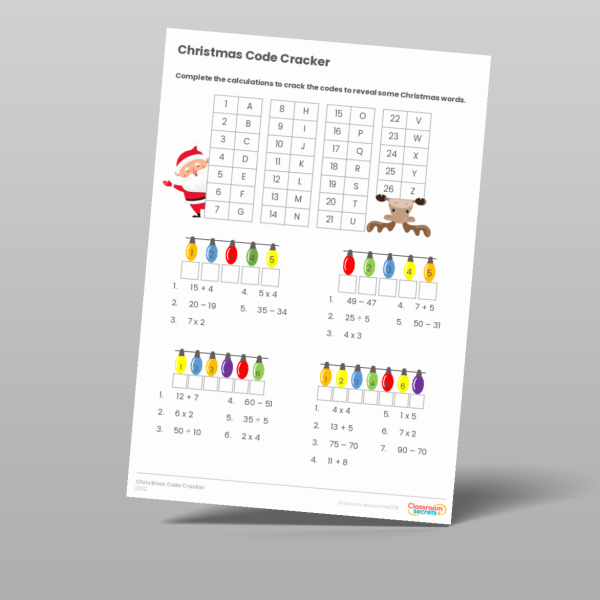 Year 3 And Year 4 Christmas Code Cracker Resource | Classroom Secrets
