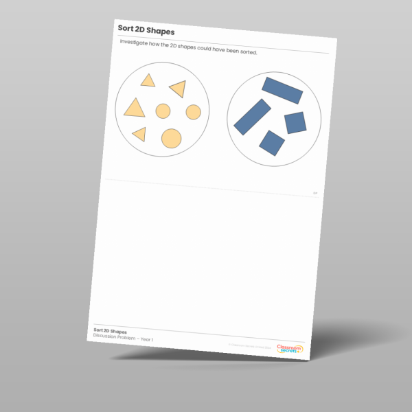 Year 1 Sort 2d Shapes Discussion Problem 2 Resource Classroom Secrets