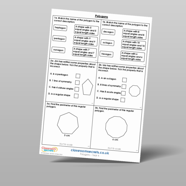 Year 4 Polygons Varied Fluency Resource | Classroom Secrets