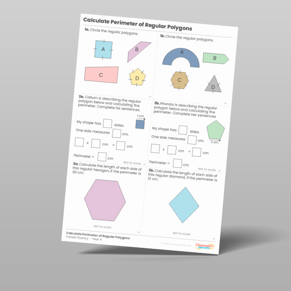 Year 4 Calculate Perimeter Of Regular Polygons Varied Fluency Resource ...