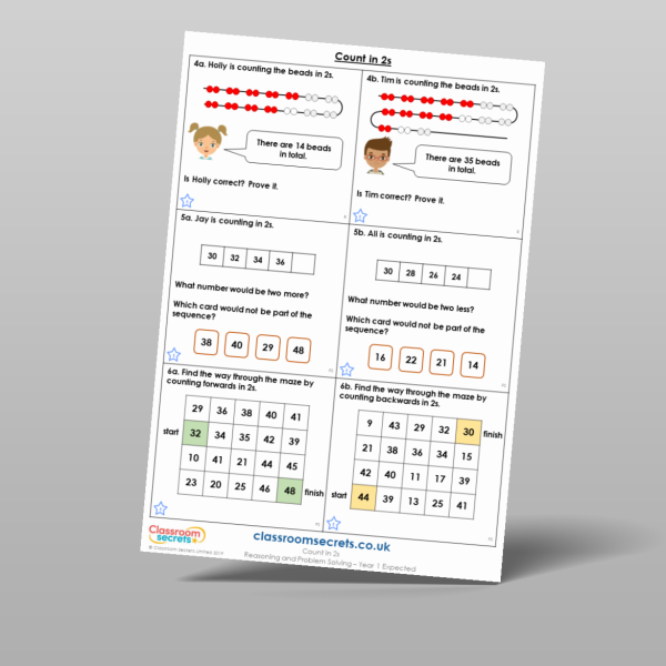 Year 1 Count In 2s Reasoning And Problem Solving Resource | Classroom Secrets