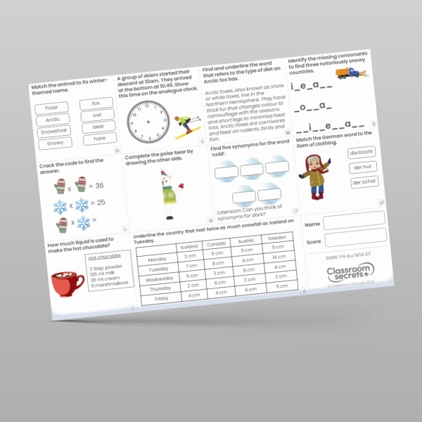 Year 4 Early Morning Work Winter Resource | Classroom Secrets