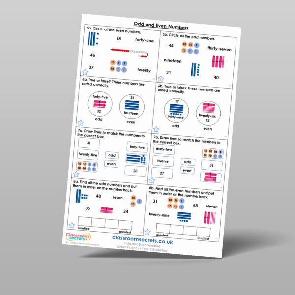 Year 2 Odd And Even Numbers Varied Fluency Resource | Classroom Secrets
