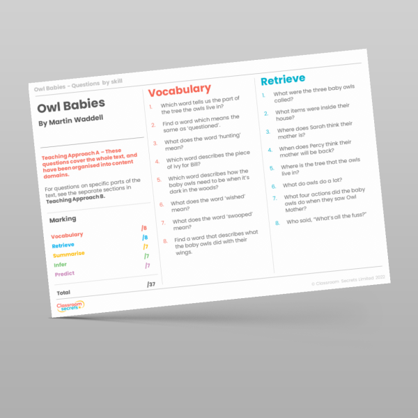 KS1 Reading Skills Owl Babies Resource | Classroom Secrets