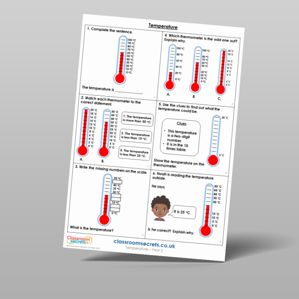 Year 2 Temperature Mixed Activity Resource | Classroom Secrets