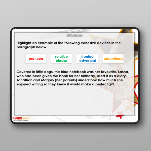Year 6 Paragraphs In Fiction Modelling Ppt Resource | Classroom Secrets