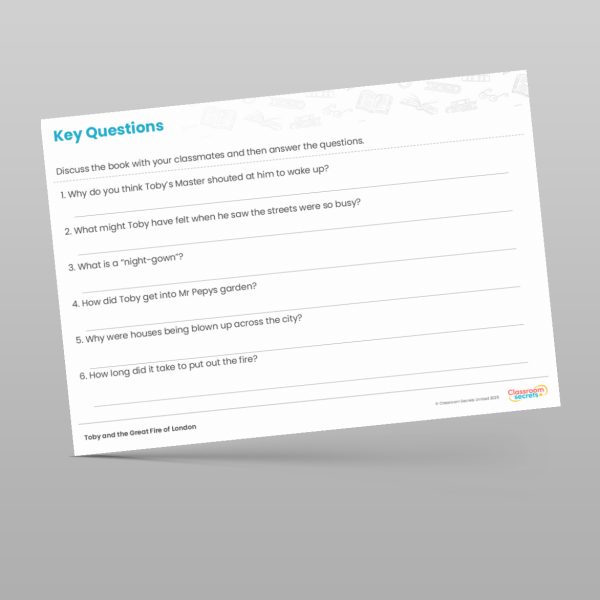 KS1 Toby And The Great Fire Of London Writing Unit Key Questions ...
