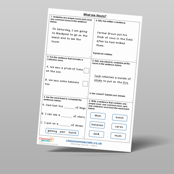 Year 2 What Are Nouns Mixed Activity Resource | Classroom Secrets