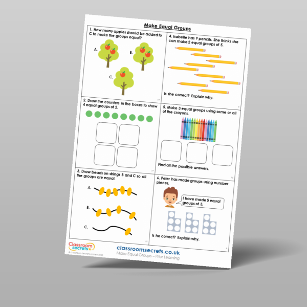 Year 2 Make Equal Groups Prior Learning 2 Resource | Classroom Secrets