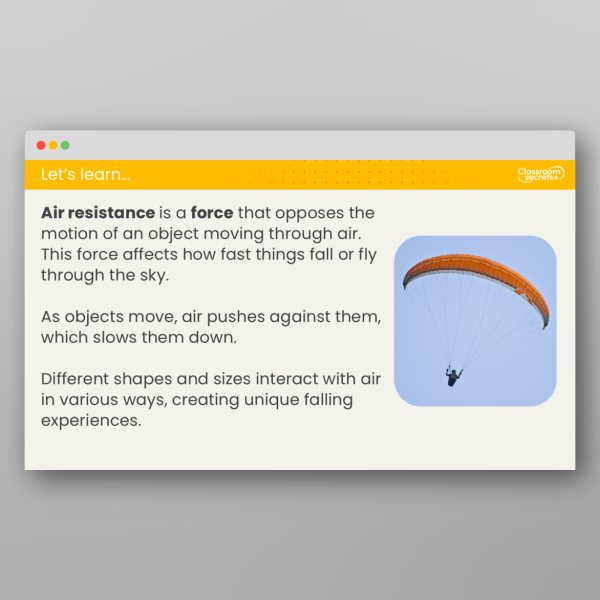 Year 5 What Is Air Resistance And How Does It Affect Moving Objects ...