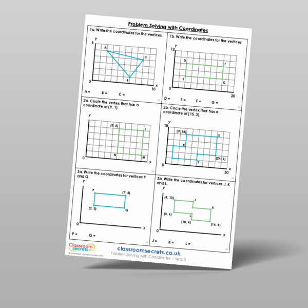 Year 5 Problem Solving With Coordinates Varied Fluency Resource ...