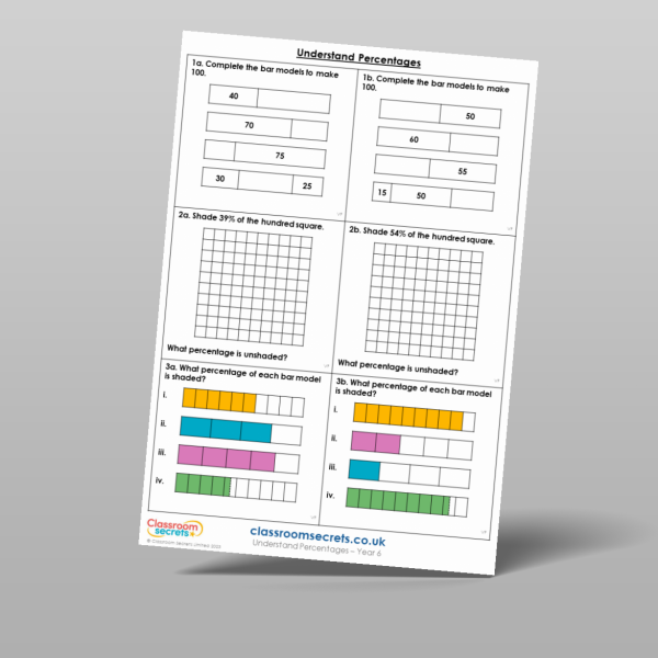 Year 6 Understand Percentages Varied Fluency Resource | Classroom Secrets