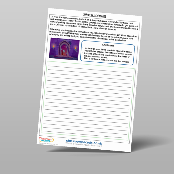 Year 3 What Is A Vowel Application Resource | Classroom Secrets