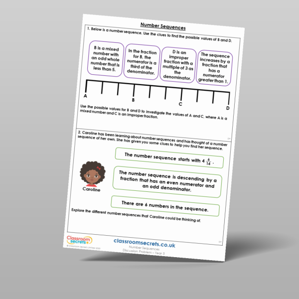 Year 5 Number Sequences Discussion Problem Resource | Classroom Secrets