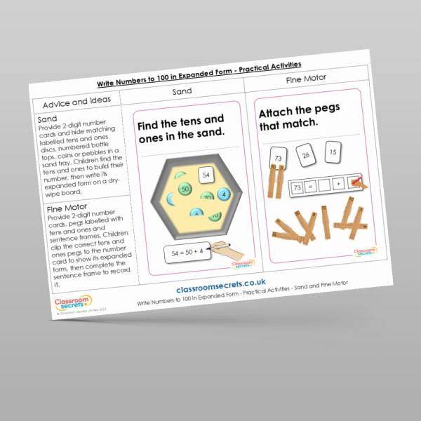 Year 2 Write Numbers To 100 In Expanded Form Practical Activities ...