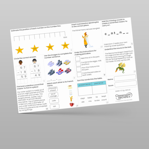Year 3 Early Morning Work Spring Week 5 Resource | Classroom Secrets