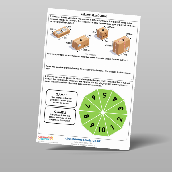 Year 6 Volume Of A Cuboid Discussion Problem Resource | Classroom Secrets