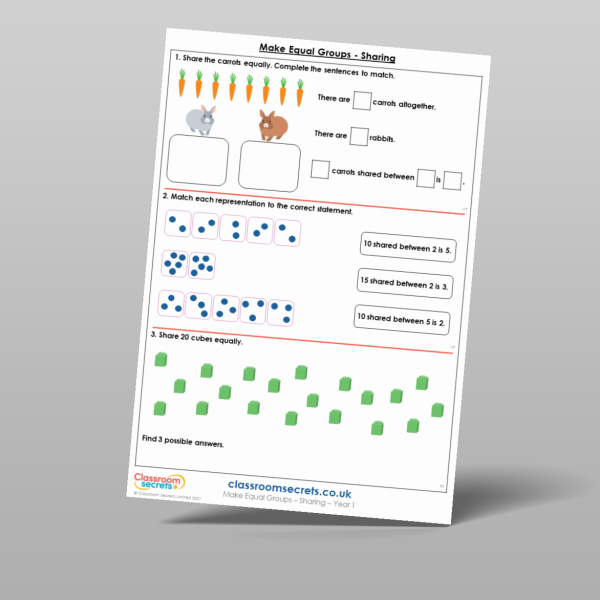 Year 1 Make Equal Groups Sharing Mixed Activity Resource | Classroom Secrets
