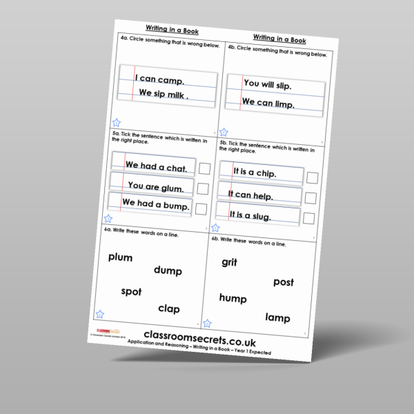 Year 1 Writing In A Book Application And Reasoning Resource | Classroom ...