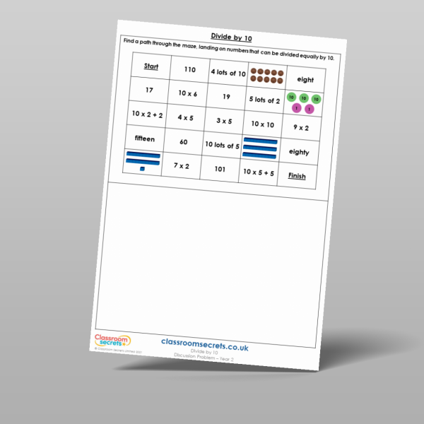 Year 2 Divide By 10 Discussion Problem Resource | Classroom Secrets