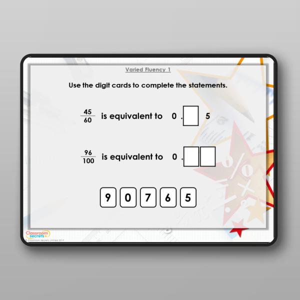 Year 6 Fractions To Decimals 1 Modelling Ppt Resource | Classroom Secrets
