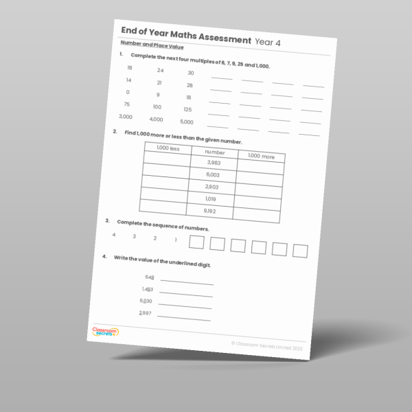 Year 4 End Of Year Maths Assessment Resource | Classroom Secrets