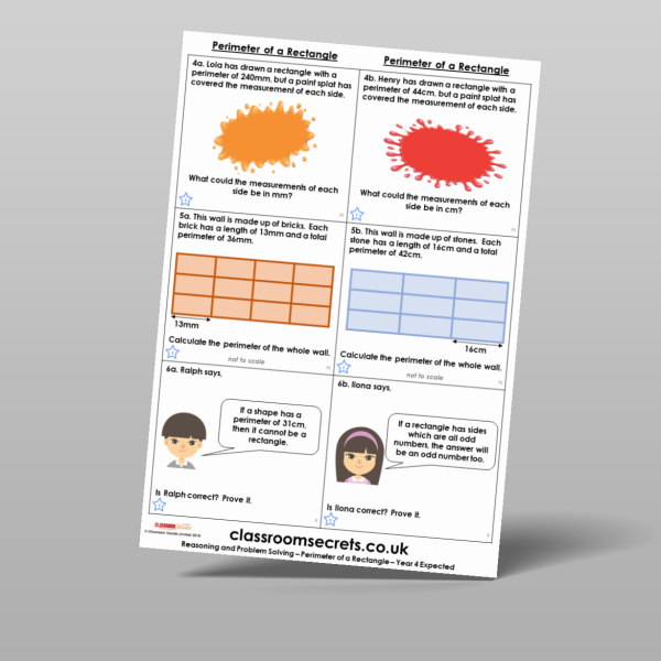 Year 4 Perimeter Of A Rectangle Reasoning And Problem Solving Resource