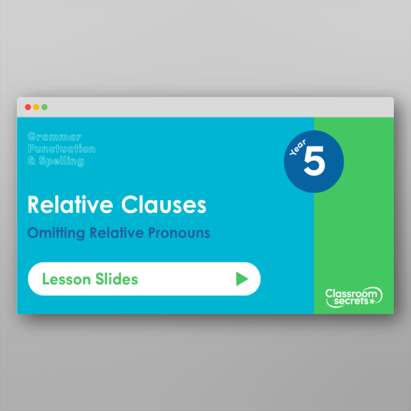 Year 5 Omitting Relative Pronouns Lesson Slides Resource | Classroom ...