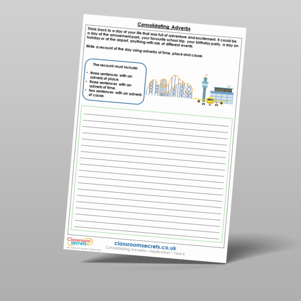 Year 4 Consolidating Adverbs Application Resource | Classroom Secrets