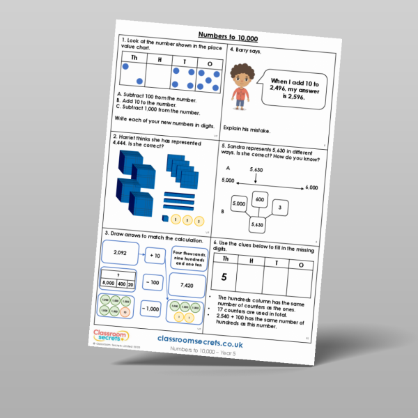 Year 5 Numbers To 10 000 Mixed Activity Resource | Classroom Secrets