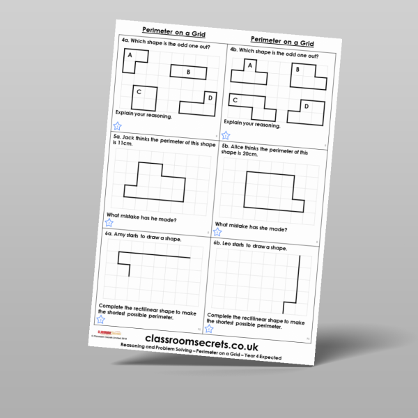 Year 4 Perimeter On A Grid Reasoning And Problem Solving Resource ...