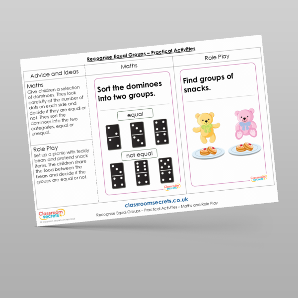 Year 2 Recognise Equal Groups Practical Activities Resource | Classroom Secrets