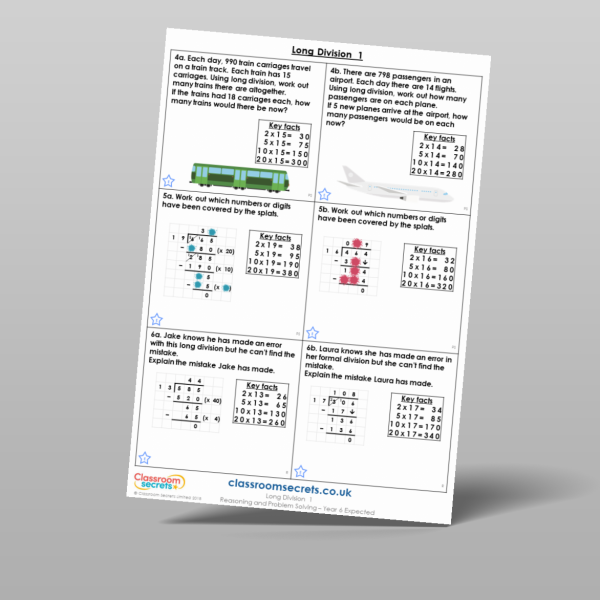 Year 6 Long Division 1 Reasoning And Problem Solving Resource ...