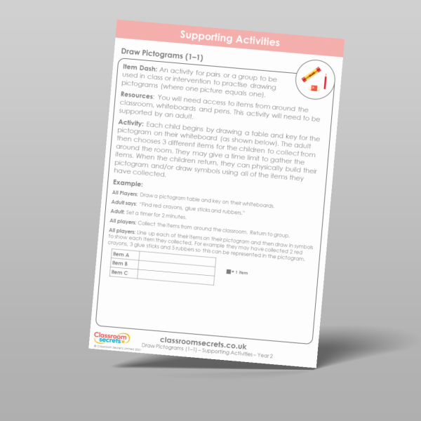 Year 2 Draw Pictograms 1 1 Supporting Activity Resource | Classroom Secrets