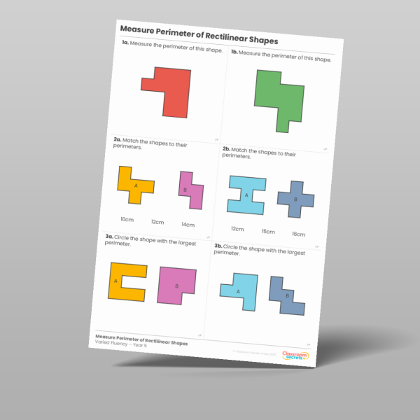 Year 5 Measure Perimeter Of Rectilinear Shapes Varied Fluency Resource ...