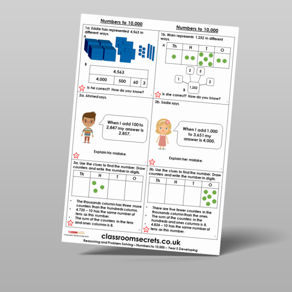 Year 5 Numbers To 10 000 Reasoning And Problem Solving Resource ...