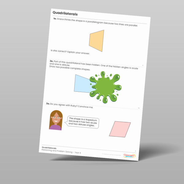 Year 4 Quadrilaterals Reasoning And Problem Solving 2 Resource ...